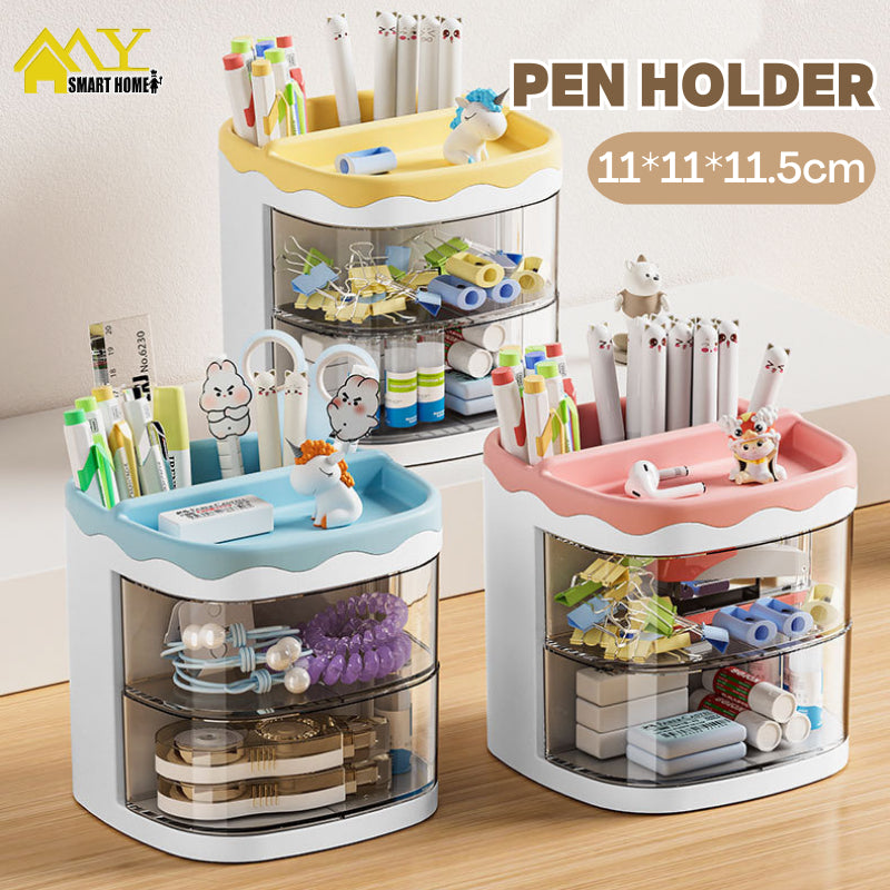 Kawaii pen stand | two partition – Blue & Green
